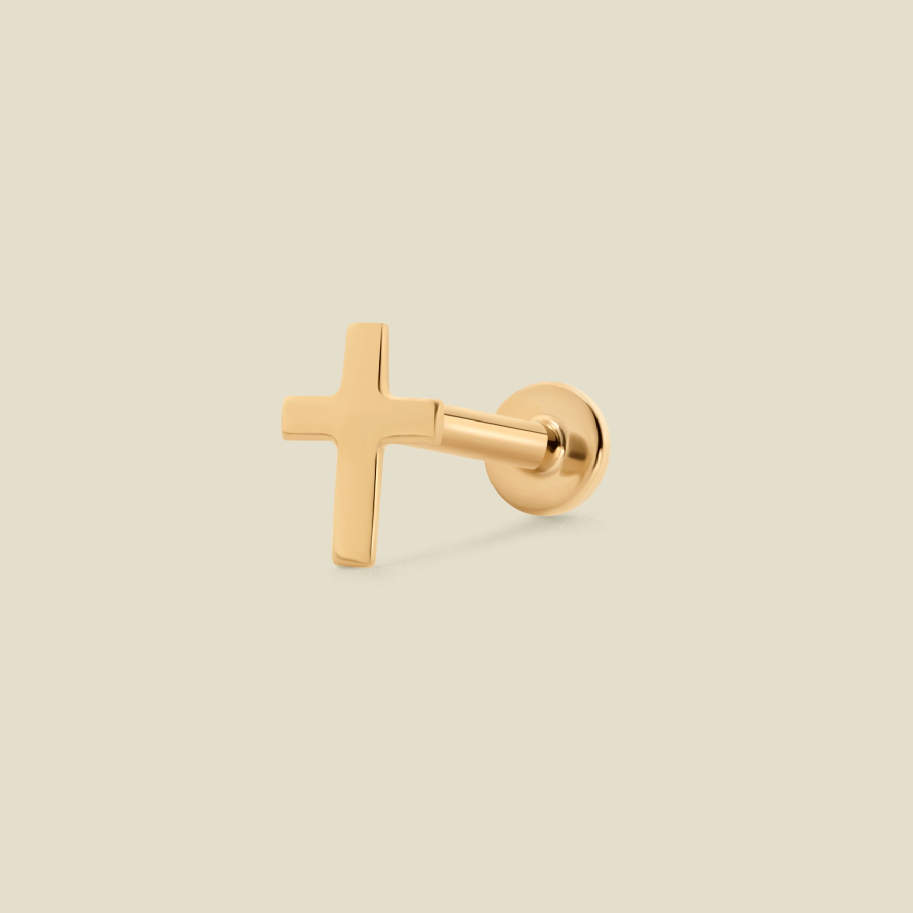 14k Gold Cross Earring | Made By Mary