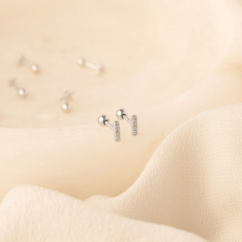 CZ Mini Bar Stud Earrings – Made By Mary