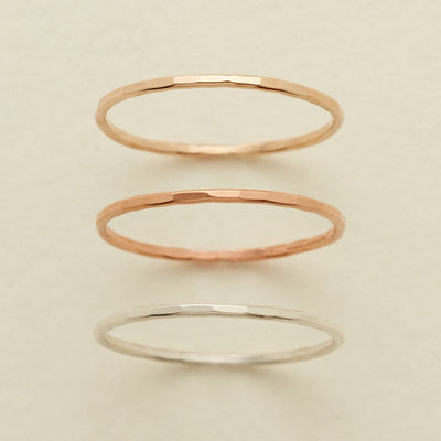 Made By Mary Hammered Stacking Ring | Handmade, Unique, Glimmering