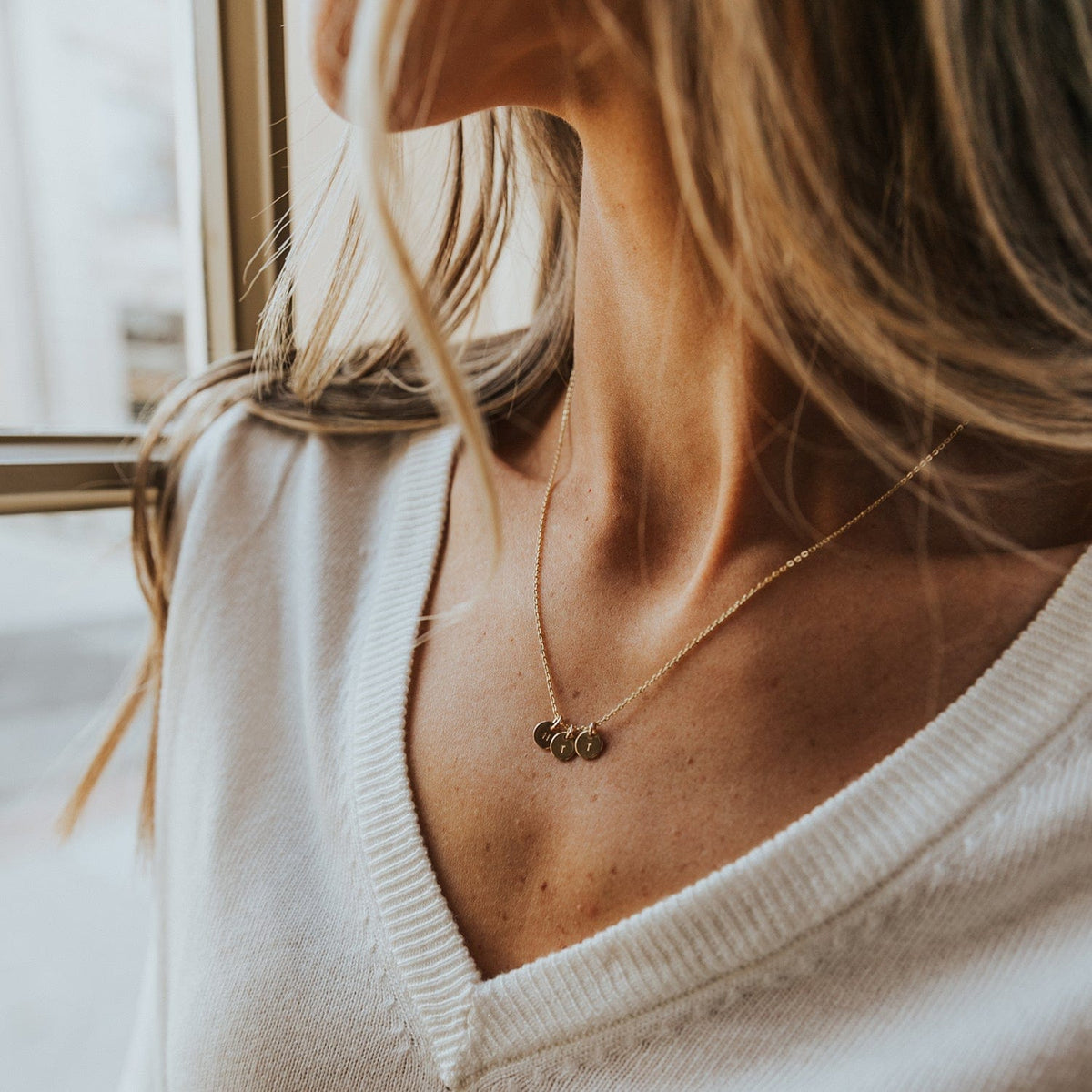 Small Initial Disc Necklace | Made by Mary – Made By Mary