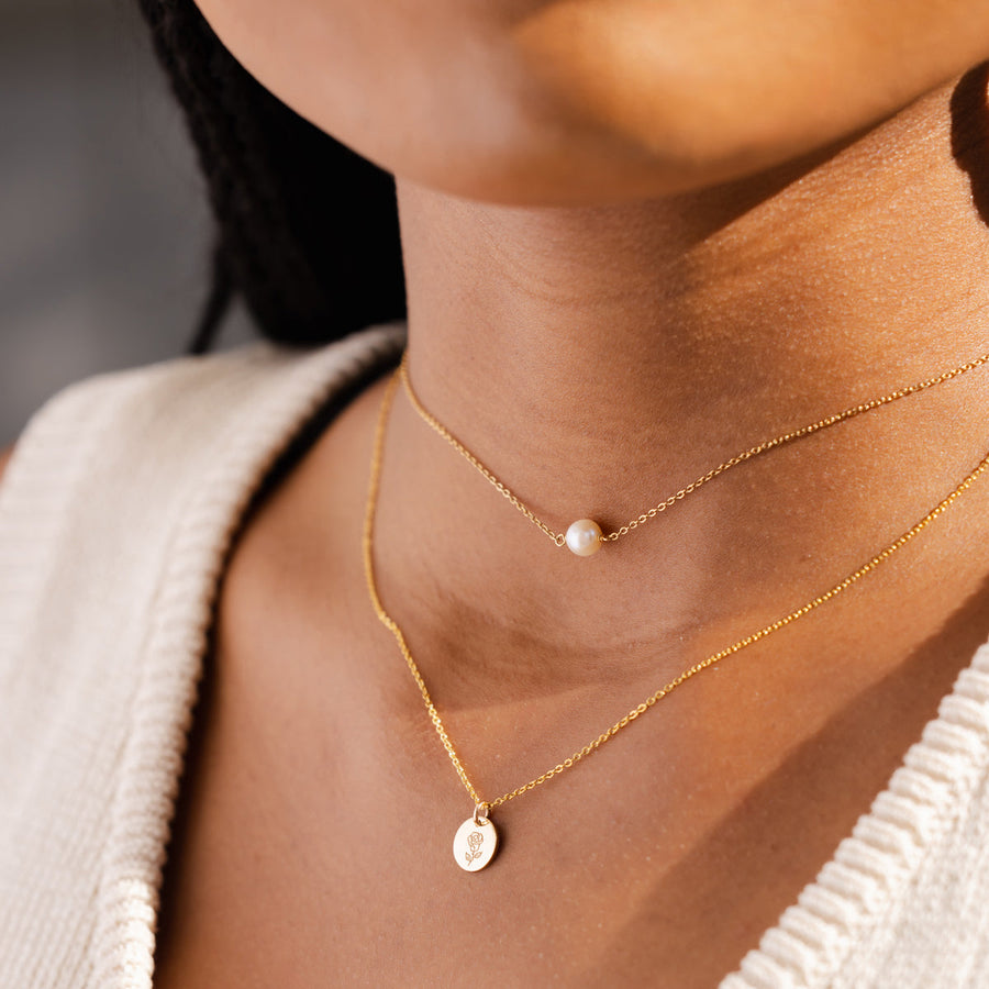 June Birth Flower Necklace | Gold, Rose Gold, Silver | Birth Flower ...
