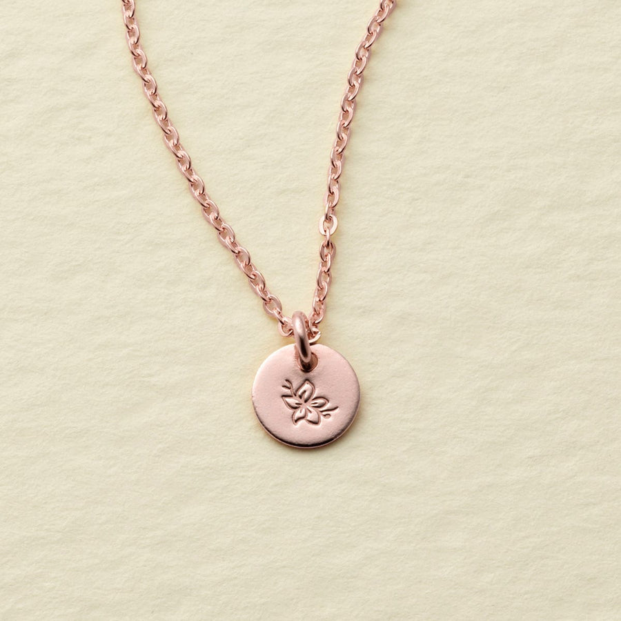March Birth Flower Necklace | Gold, Rose Gold, Silver | Birth Flower ...