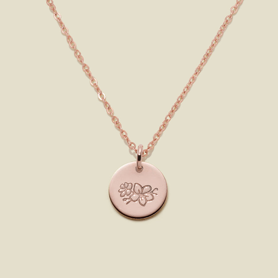 March Birth Flower Necklace | Gold, Rose Gold, Silver | Birth Flower ...